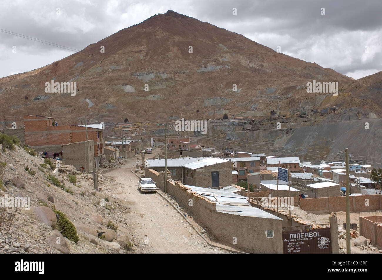 Cerro Rico, the 4,824m high mountain which towers over Potosi in ...