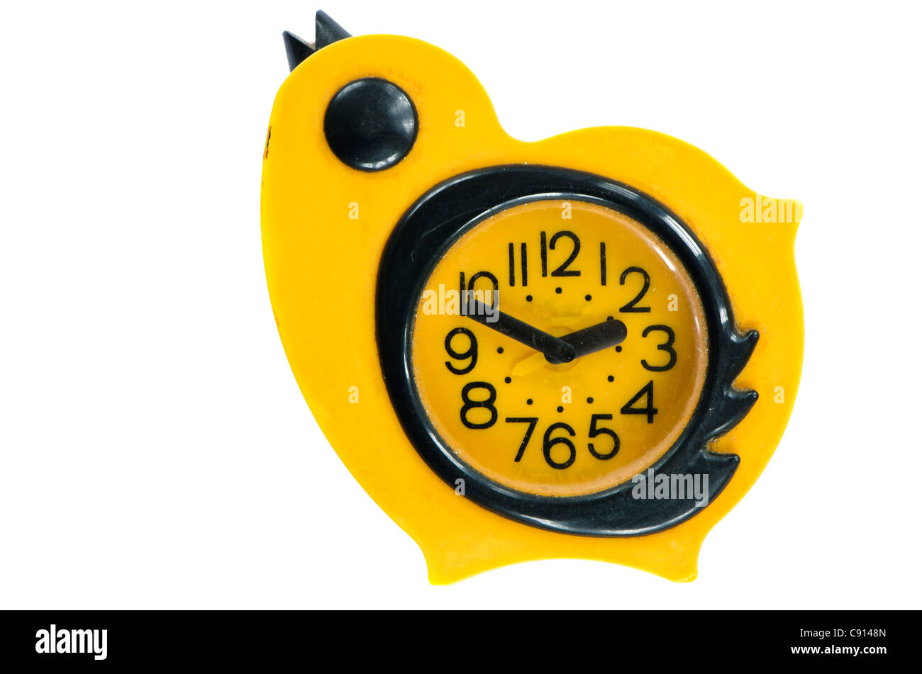 vintage birds forms clock isolated on white Stock Photo - Alamy