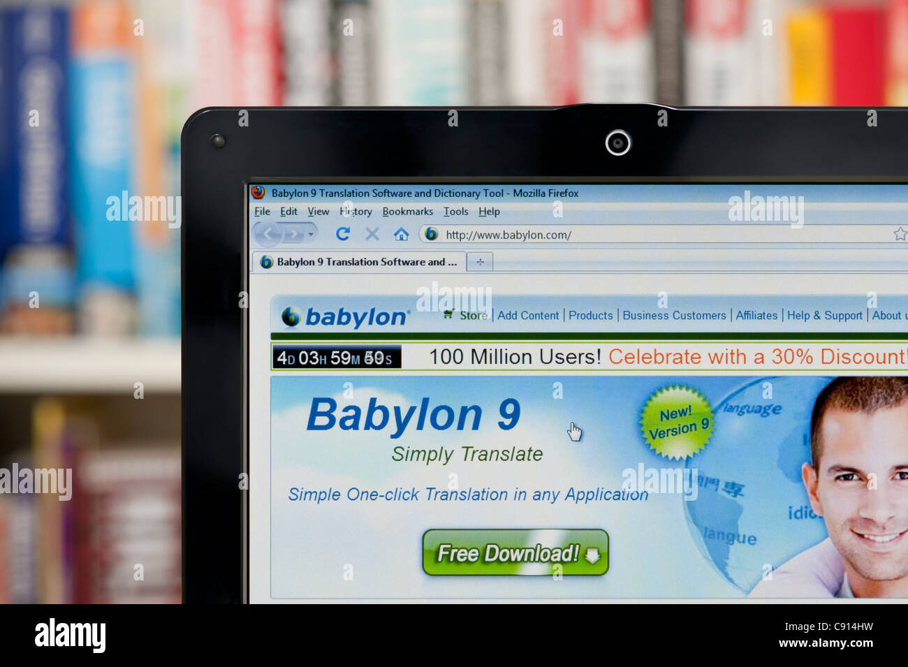 The Babylon website shot against a bookcase background (Editorial use ...