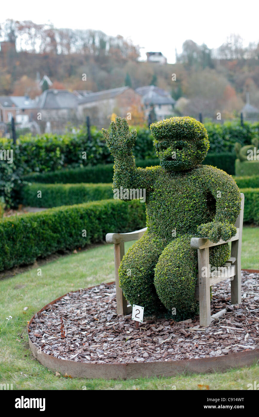 Figure at the Topiary Park in Durbuy Stock Photo - Alamy