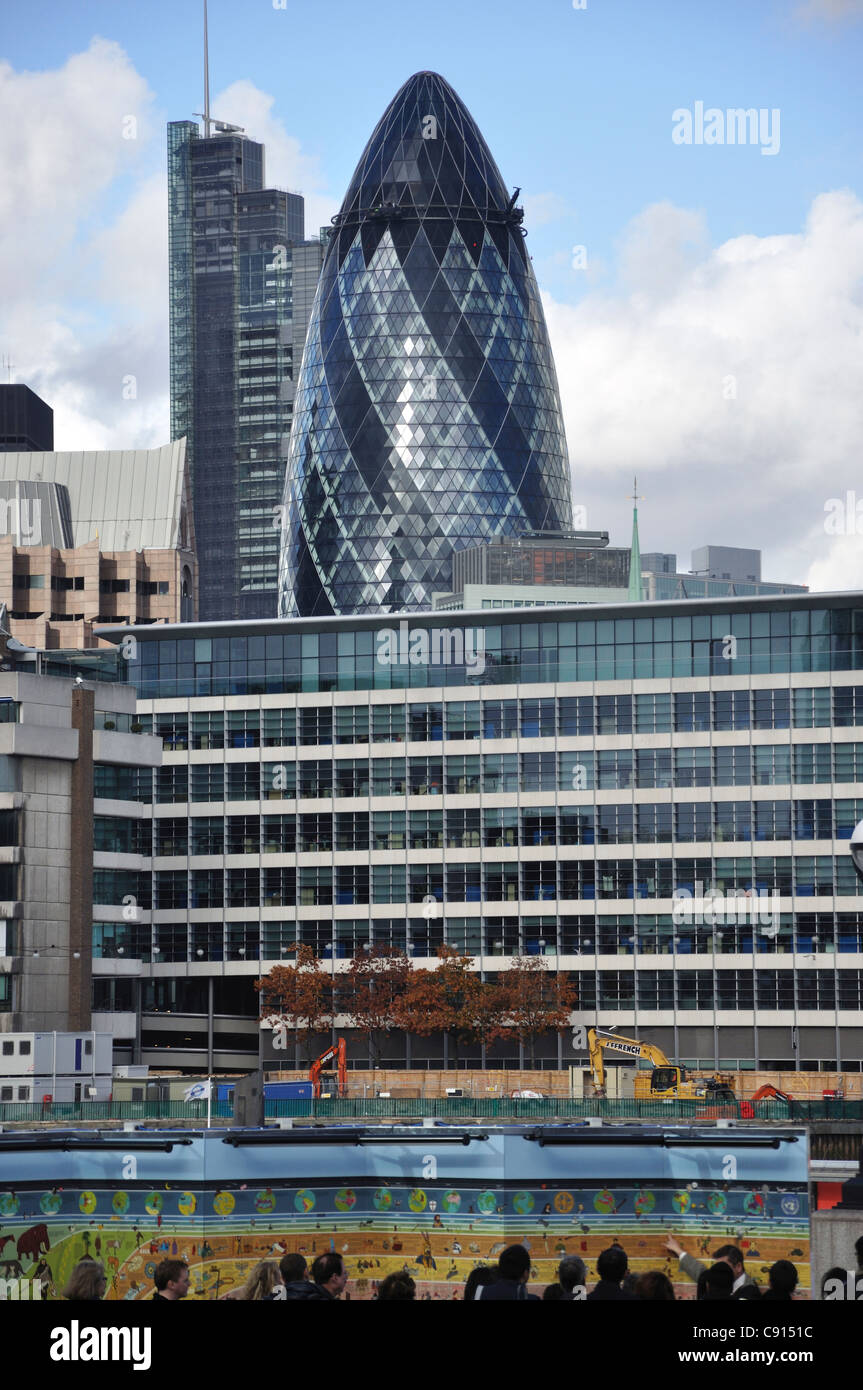 There is a clear view of the City of London and the historic and modern ...