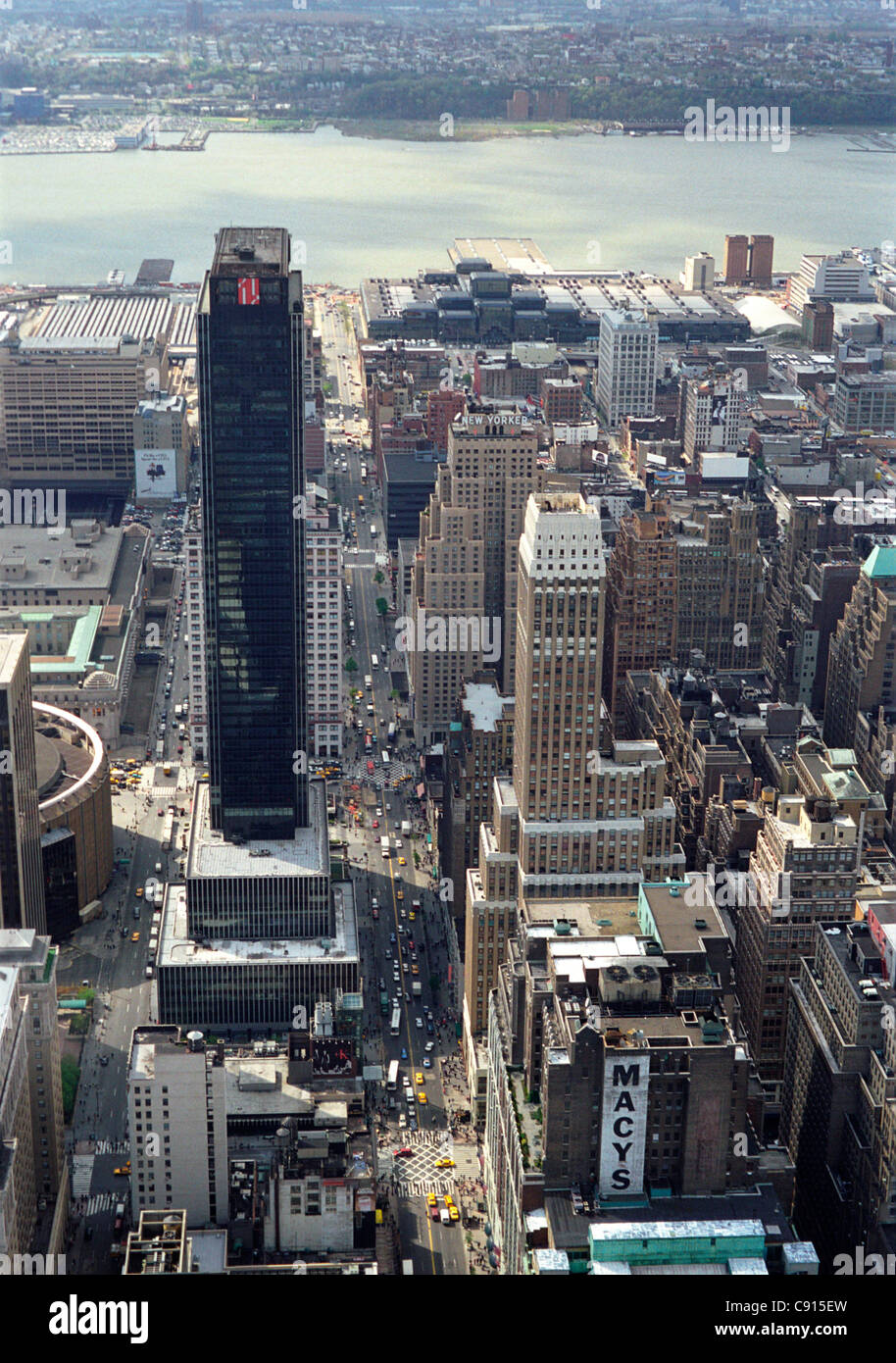 There are magnificent views of downtown Manhattan from tall buildings ...