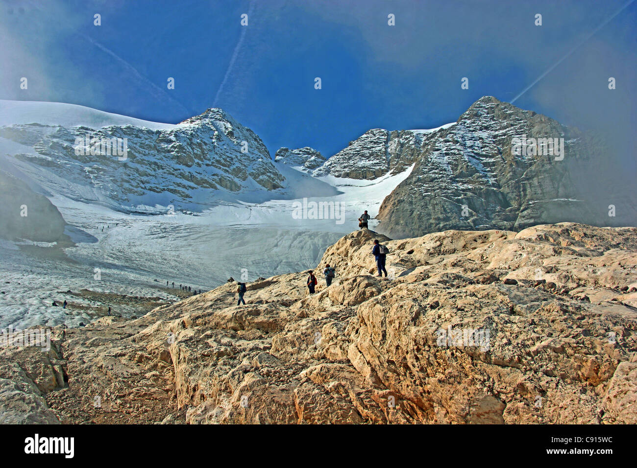 View north of the summit of the Marmolada Stock Photo - Alamy