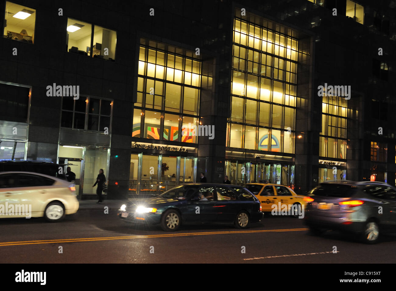 Water Street in Lower Manhattan at night Stock Photo - Alamy