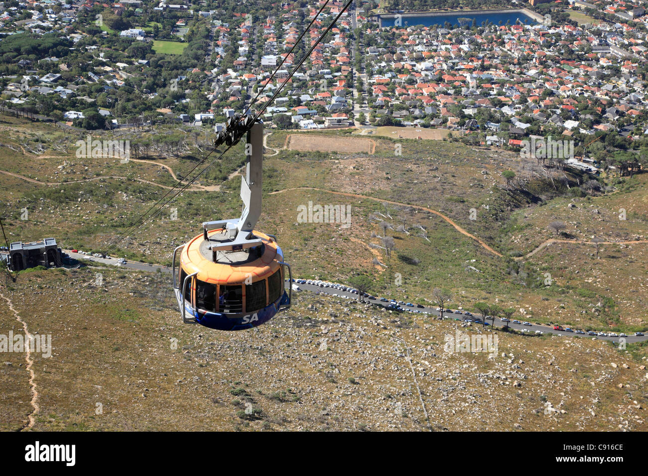 There is a cable car ride to the top of Table Mountain where one can ...