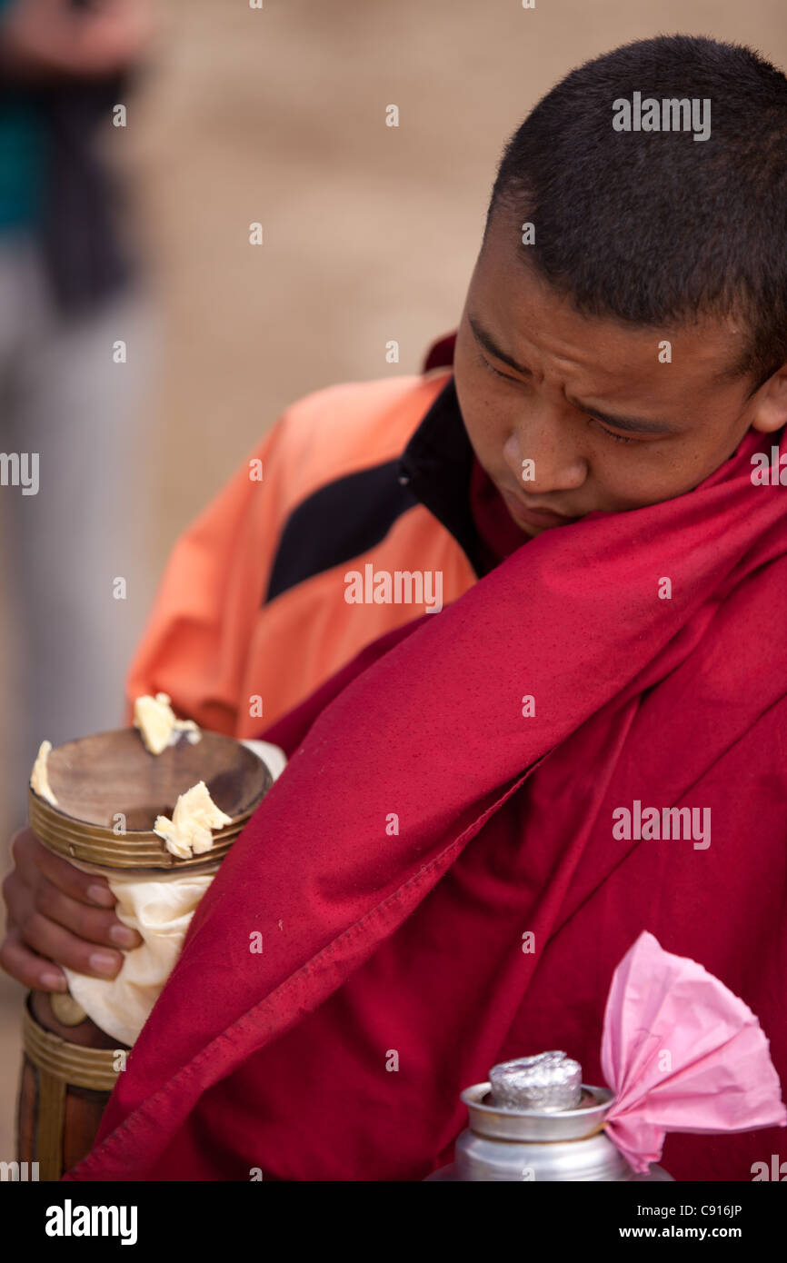 Buddhist priest performing traditional ceremony, Sagarmatha National ...