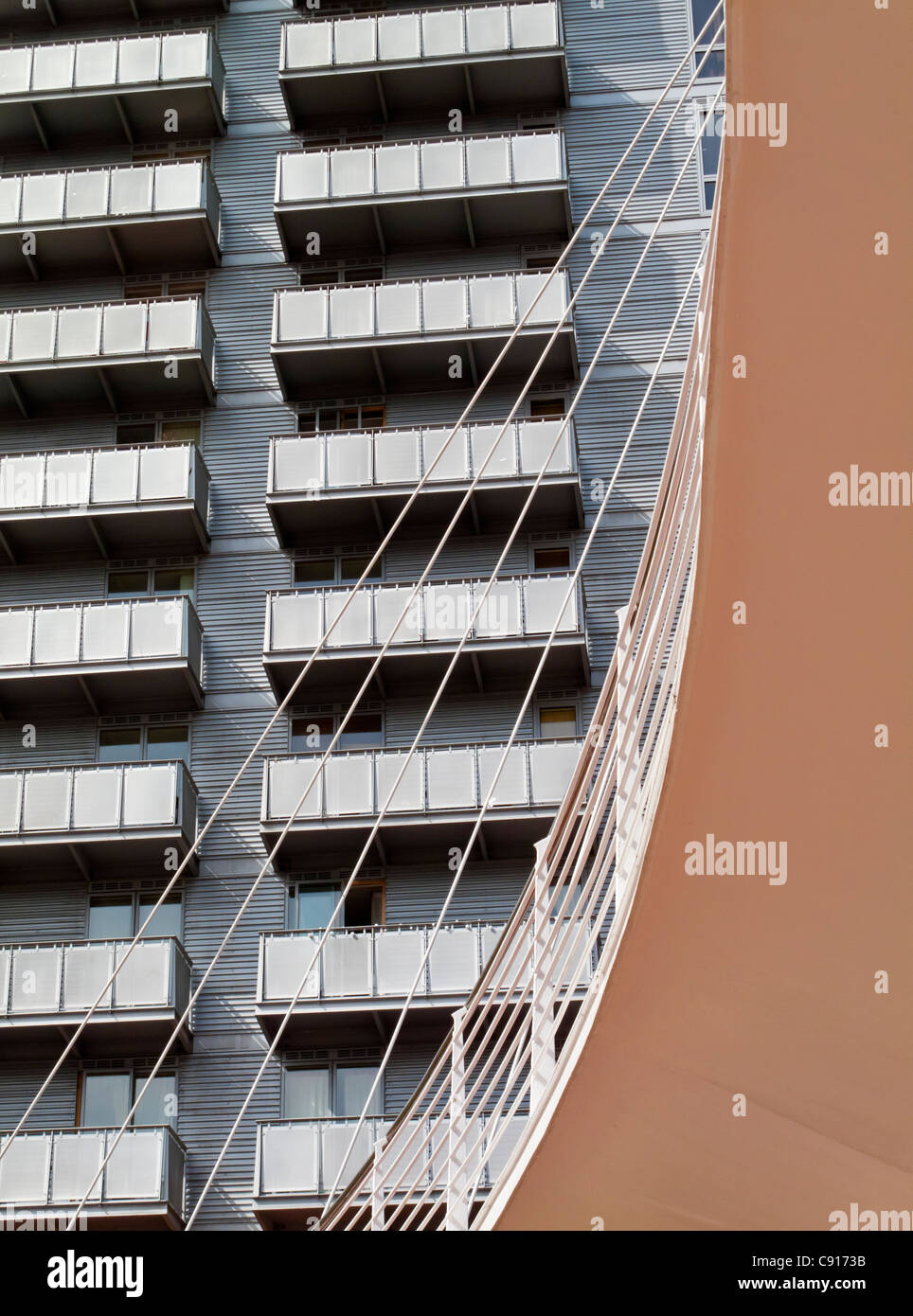 Trinity Bridge Manchester England over River Irwell linking Manchester ...