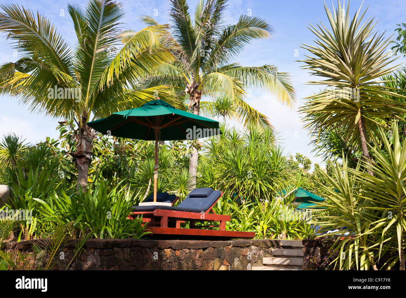 outdoor spa in a tropical resort Stock Photo - Alamy