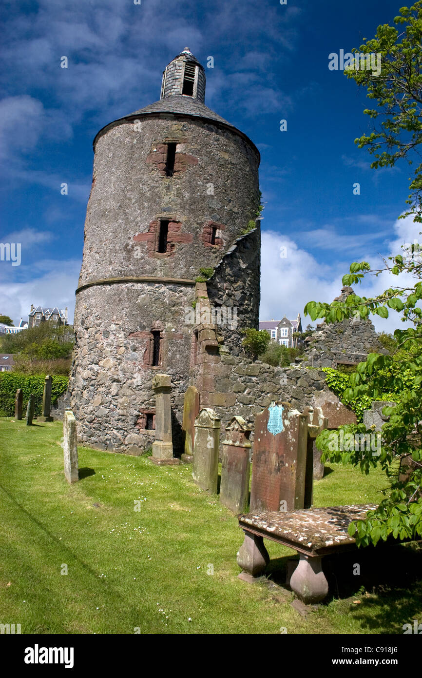 There is a celtic tower in the graveyard of St Andrew's Kirk in ...