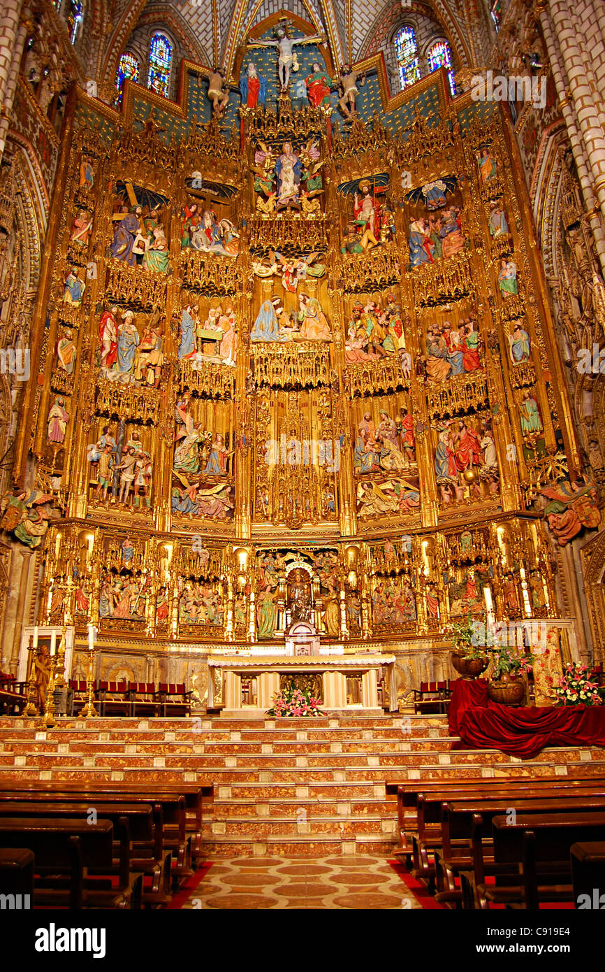 Main Altar, Cathedral of Toledo, Spain Stock Photo - Alamy