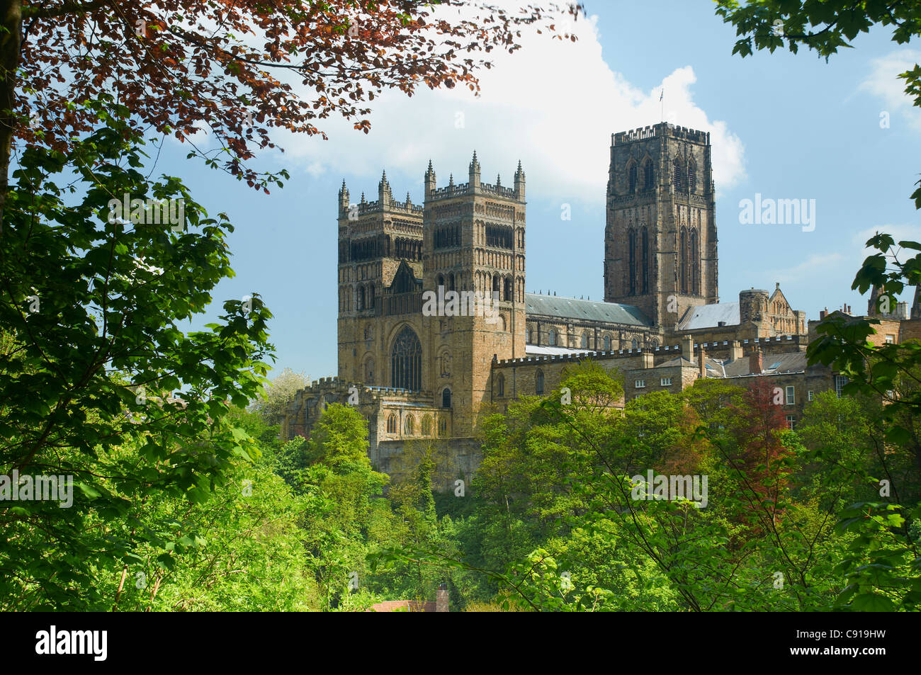 Durham Cathedral dominates the city of Durham. The tall towers of the ...