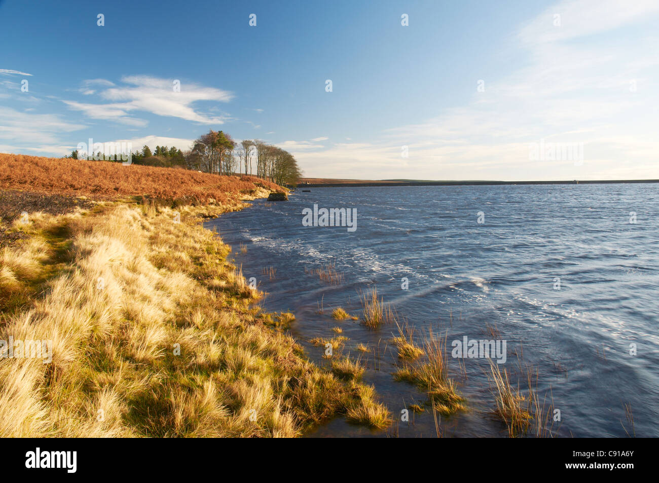 Waskerley reservoir, Waskerley Park, Durham moors Stock Photo - Alamy