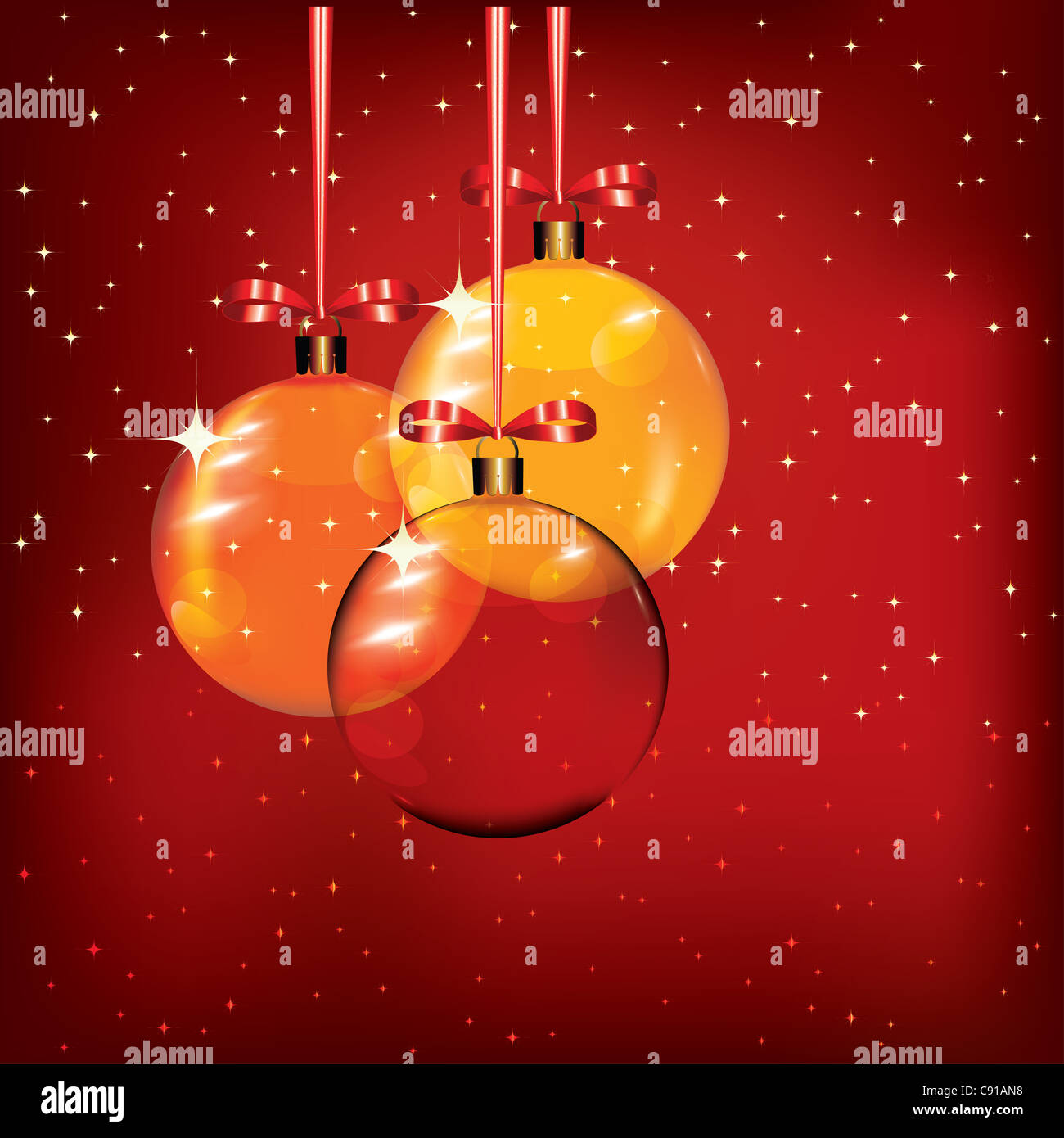 Christmas background with glass baubles, illustration Stock Photo - Alamy