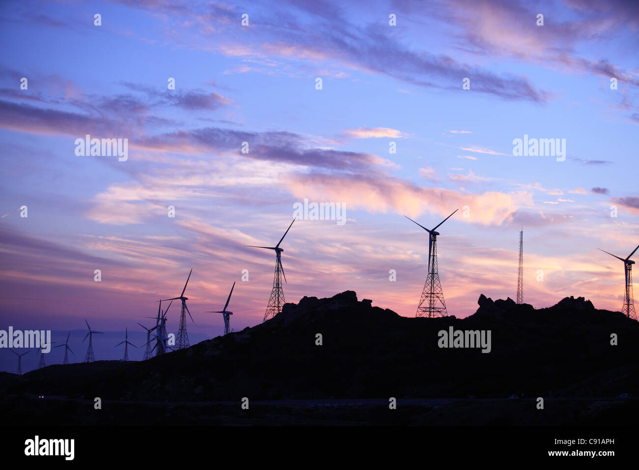 Wind energy plant, Tarifa, Strait of Gibraltar, Andalusia, Spain Stock ...