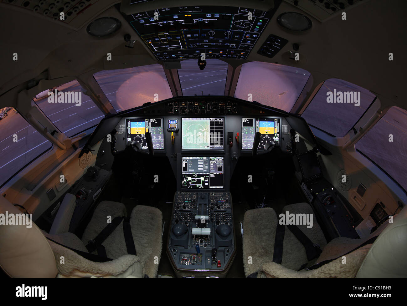 cockpit of a private jet Stock Photo - Alamy
