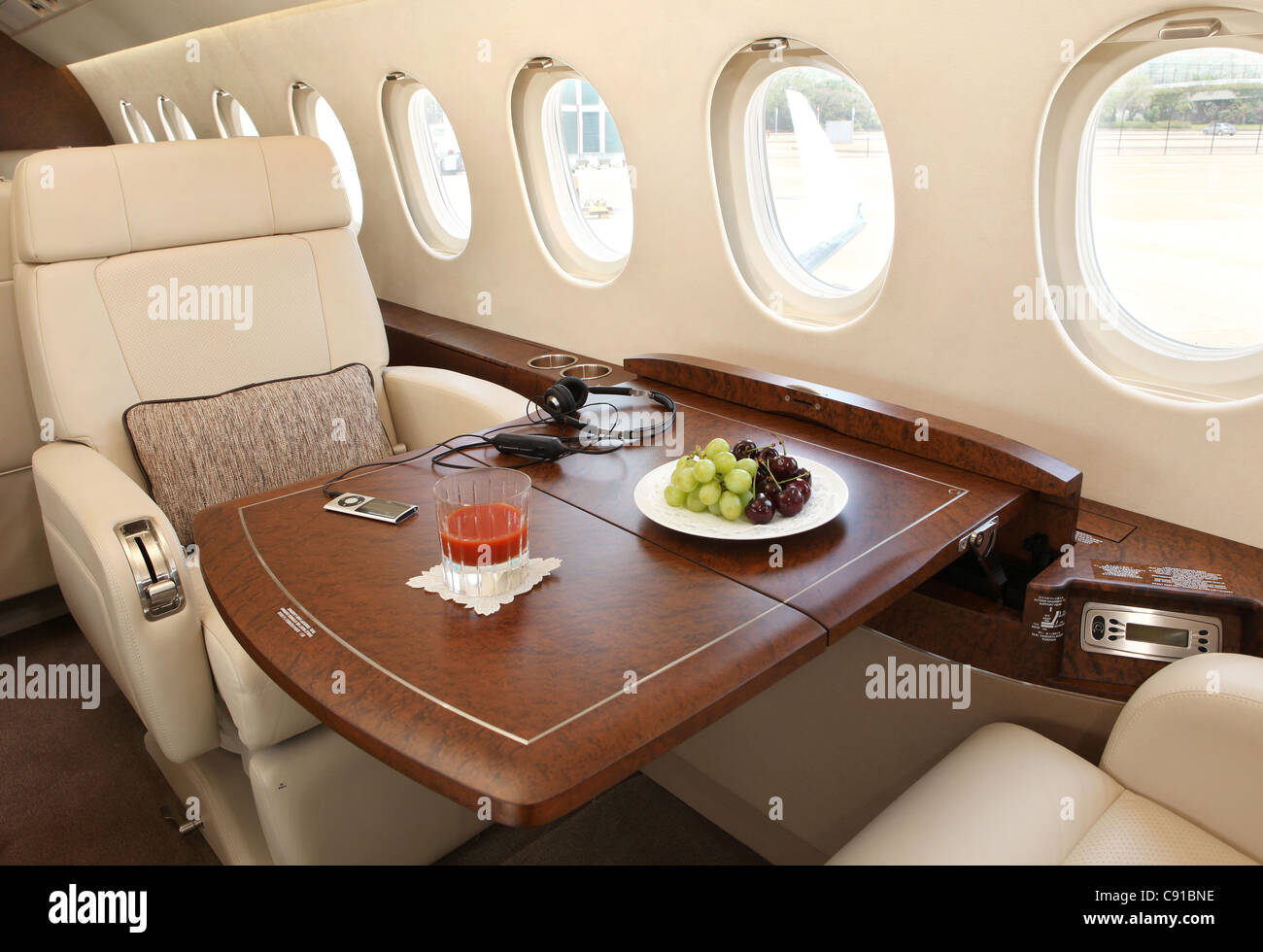 Interior of a private jet , airplane Stock Photo - Alamy
