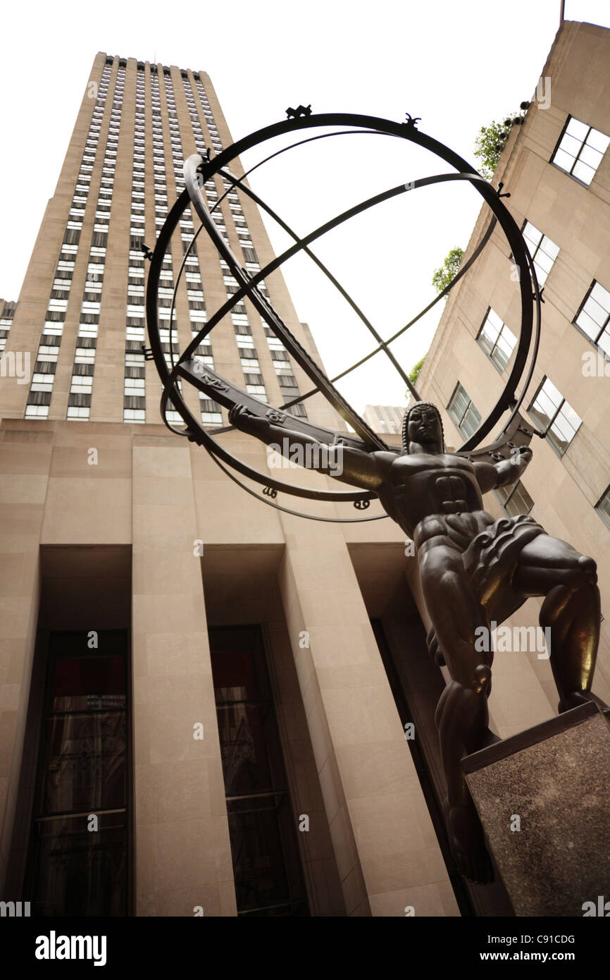Atlas is a bronze statue in front of Rockefeller Center in midtown ...