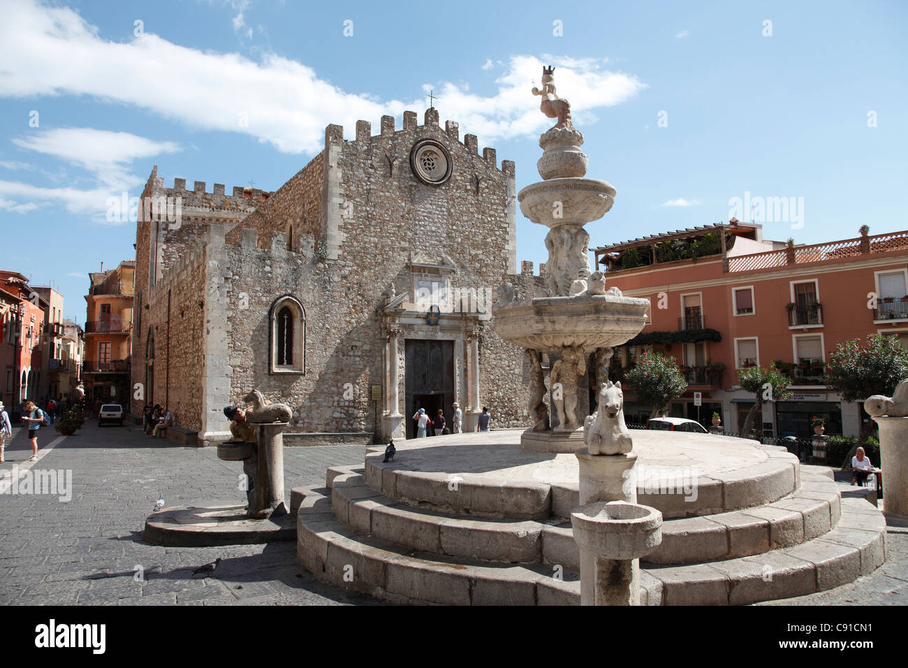 The duomo or cathedral church in Taormina dates from the 13th century ...