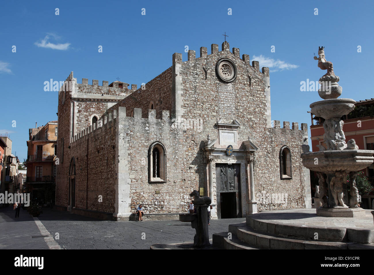 The duomo or cathedral church in Taormina dates from the 13th century ...