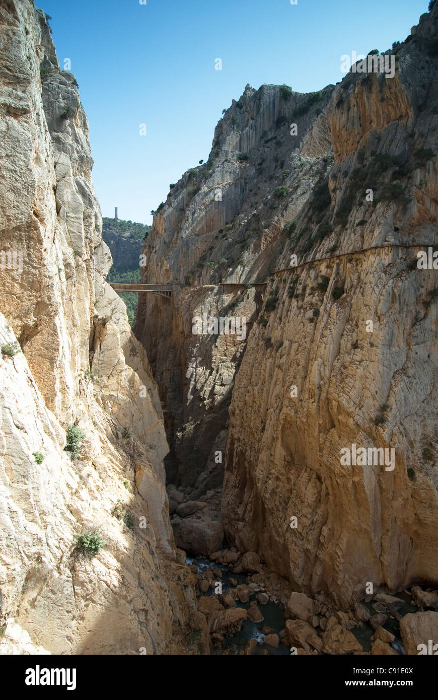 El Chorro Gorge (Garganta Del Chorro) lies south of the Embalse De ...