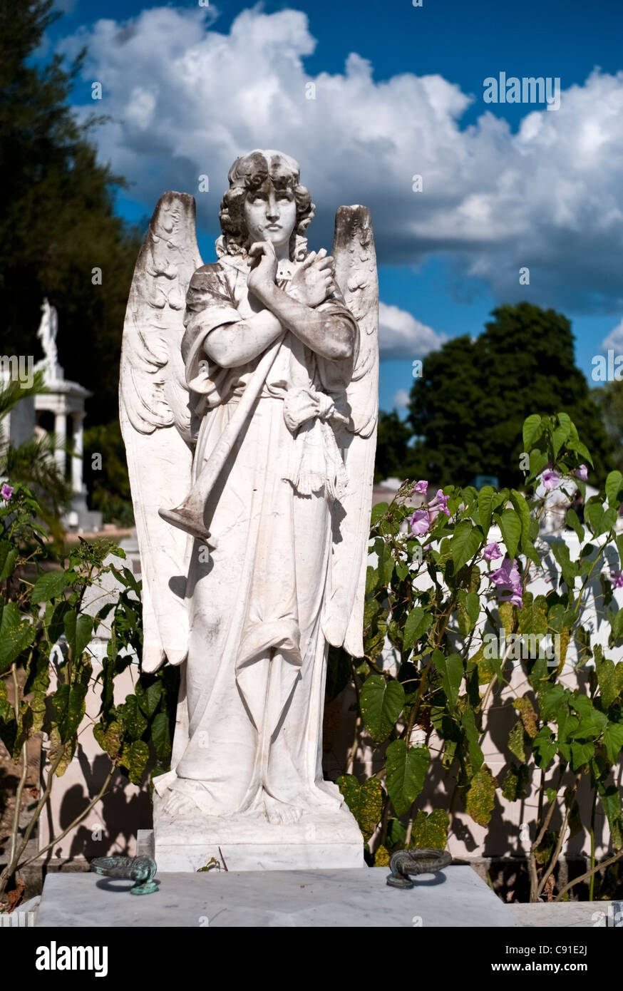 There are angel statues in many of the graveyards of countries such as ...