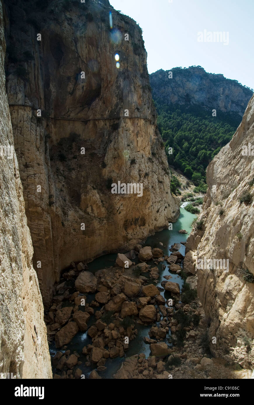 El Chorro Gorge (Garganta Del Chorro) lies south of the Embalse De ...