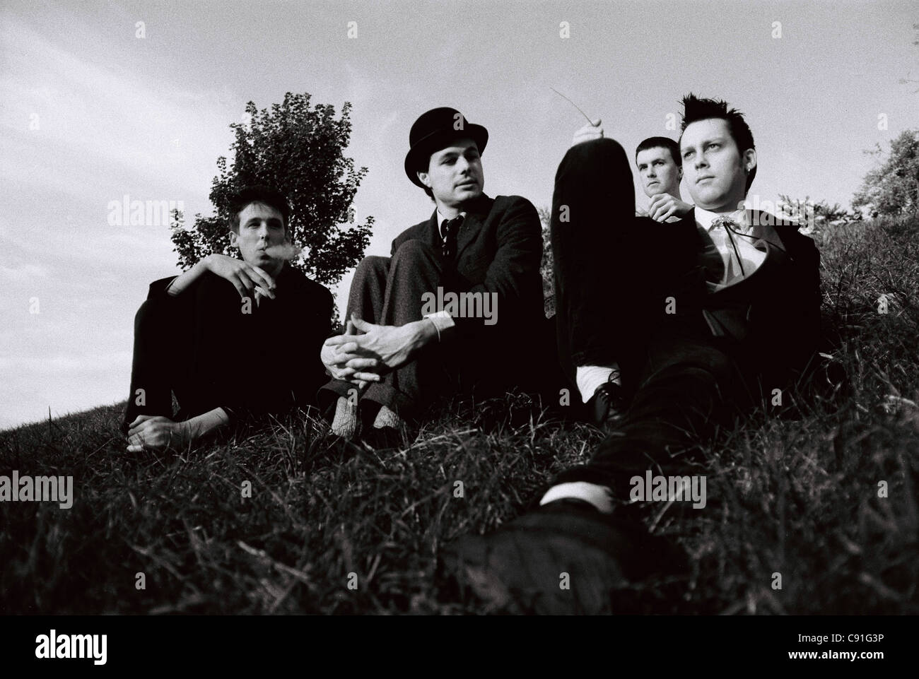 The comedian Vic Reeves before he was famous in his band. Approx 1986 ...