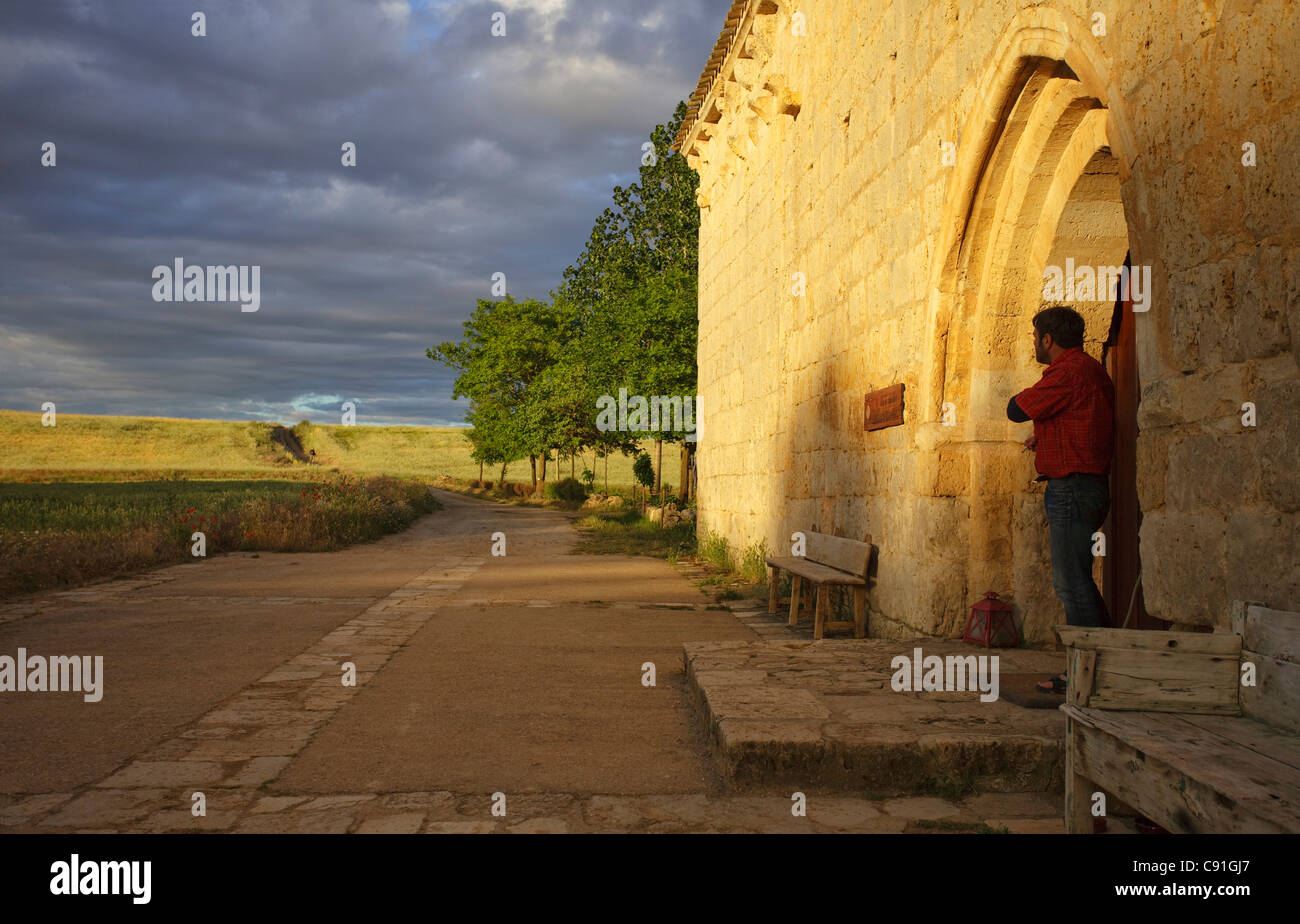 Entrance of the chapel Ermita de San Nicolas in the light of the ...
