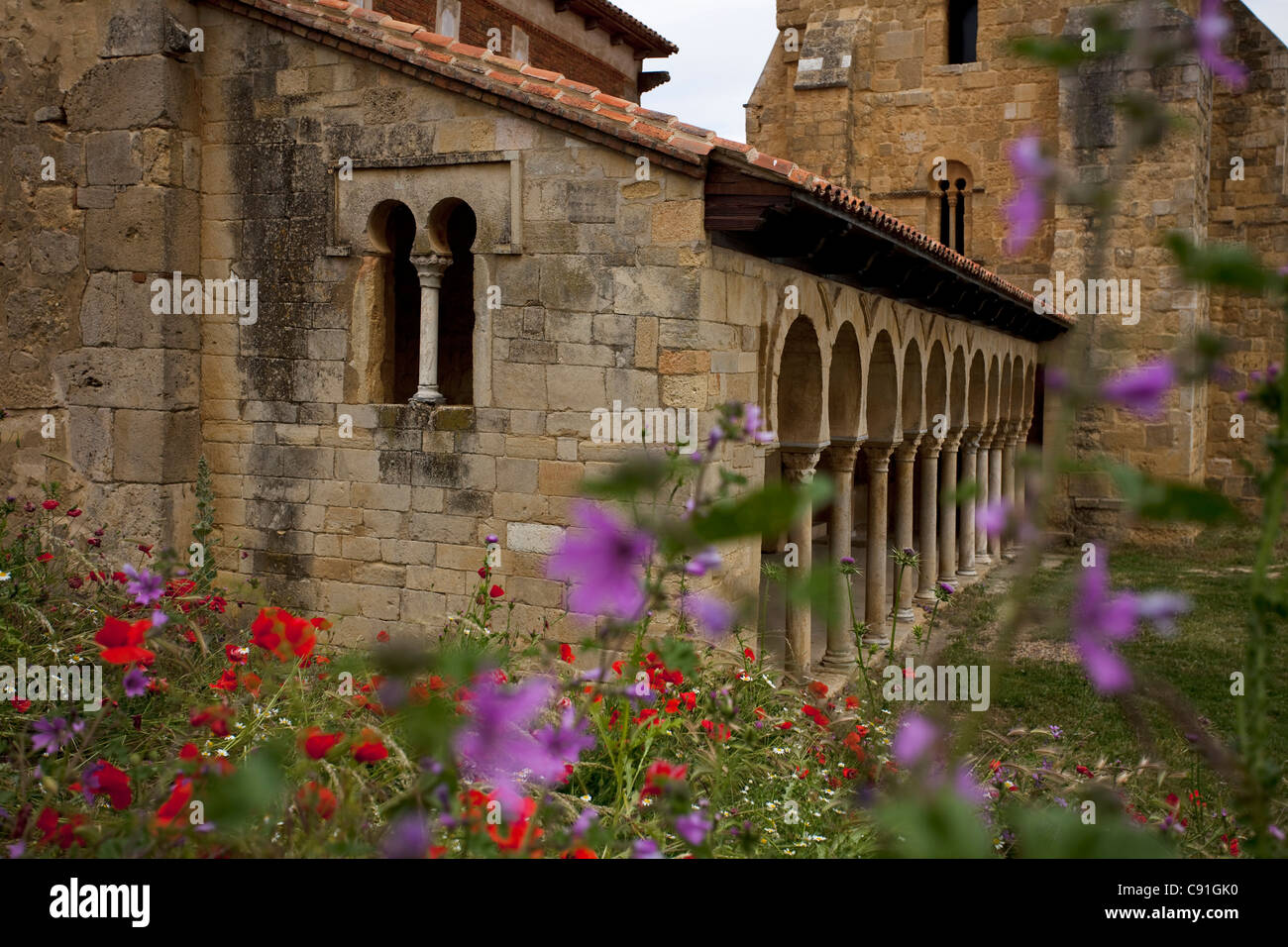 Detail of the monastery Monasterio de San Miguel de Escalada Province ...
