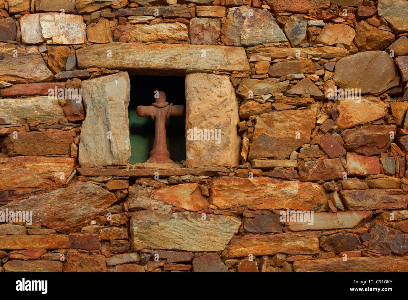 Cross in a window Castrillo de los Polvazares Province of Leon Old ...