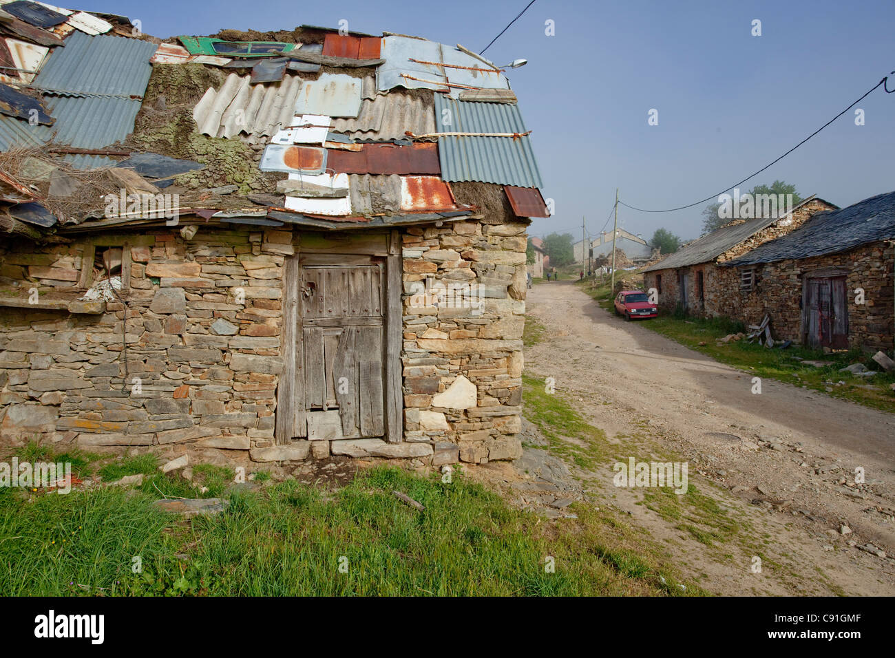 Old house at the village of Foncebadon Province of Leon Old Castile ...