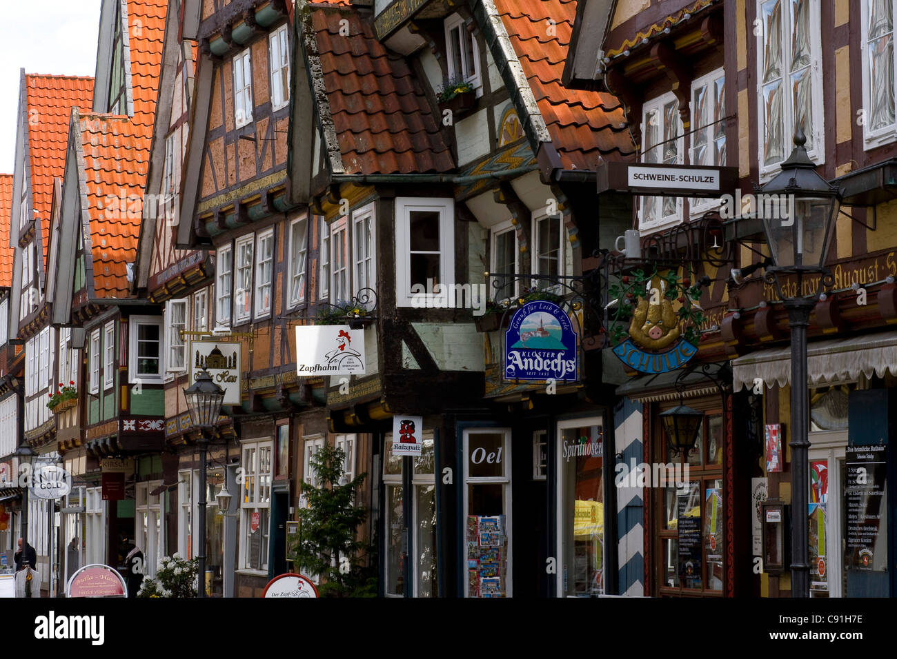 Half timbered houses at the historical old town of Celle, Lower Saxony ...