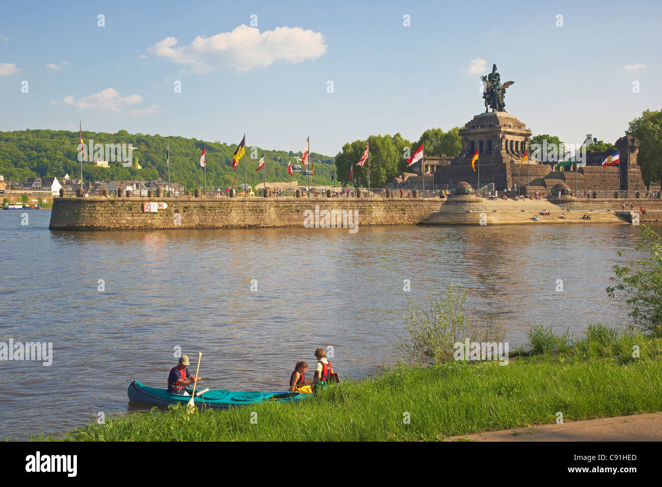 Koblenz, German Corner, (Deutsches Eck), Confluence of Rhine and Mosel ...