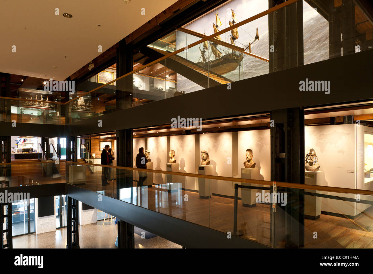 Atrium and gallery at International Maritime Museum Hamburg, Hanseatic ...