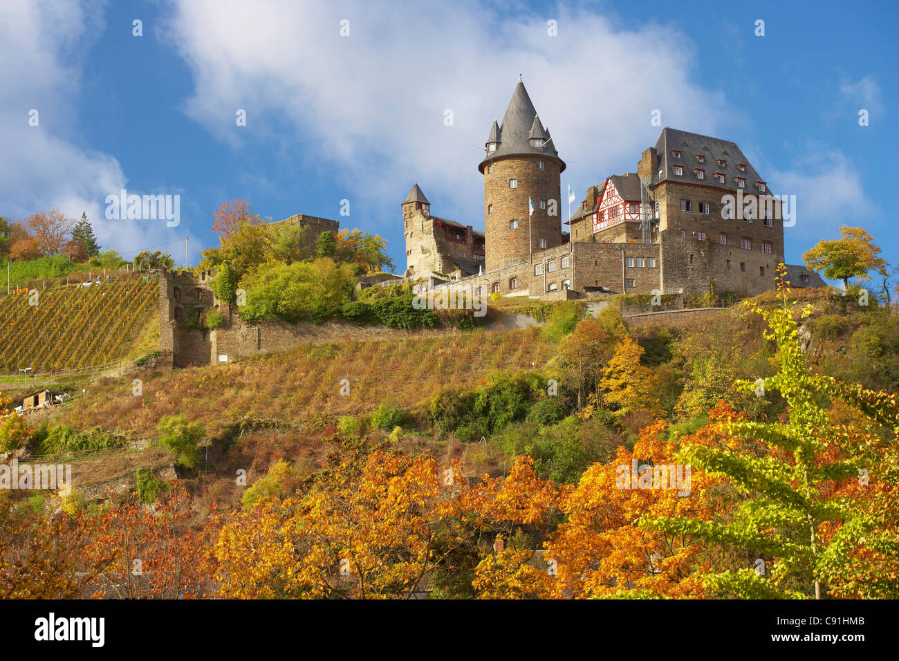 Stahleck castle at Bacharach River Rhine Cultural Heritage of the World ...