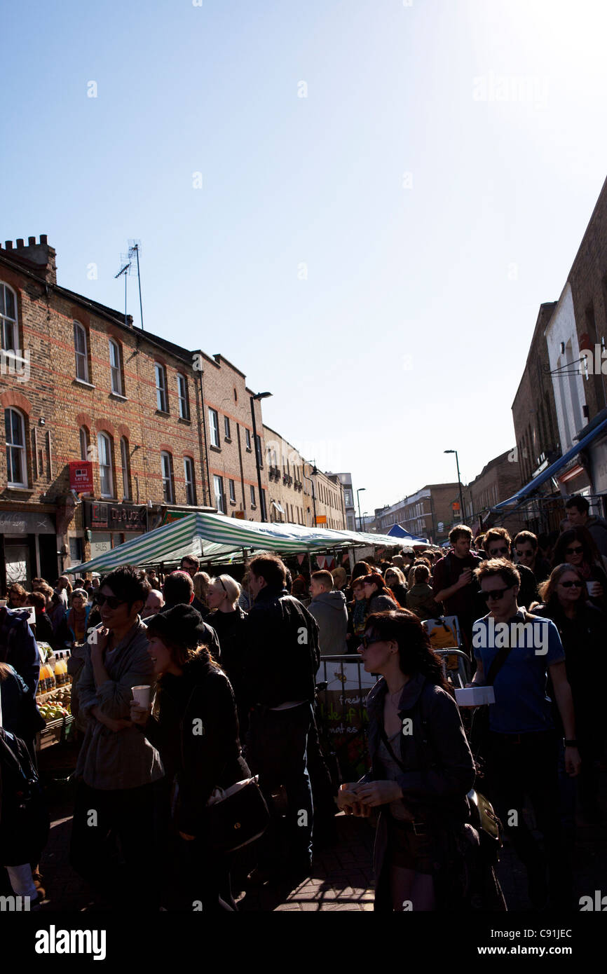 Broadway Market in Hackney is a busy and popular street market, for ...