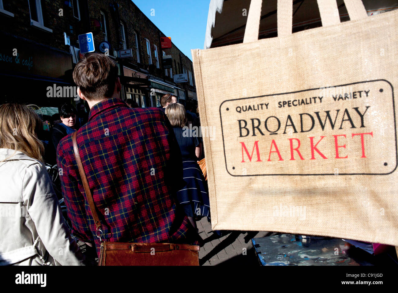 Broadway Market in Hackney is a busy and popular street market, for ...