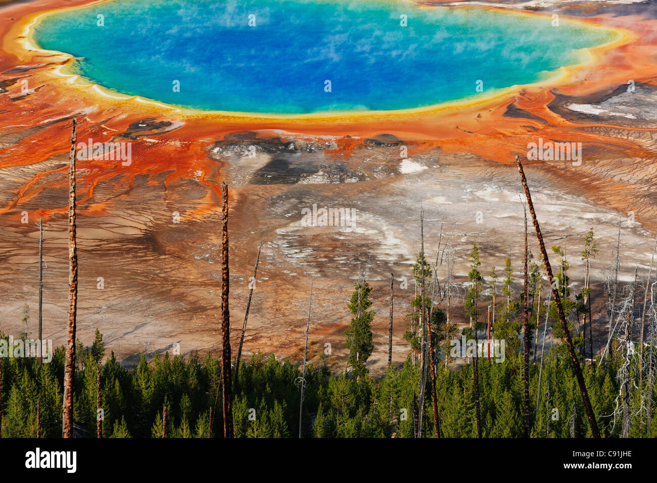Grand Prismatic Spring, Midway Geyser Basin, Yellowstone National Park ...