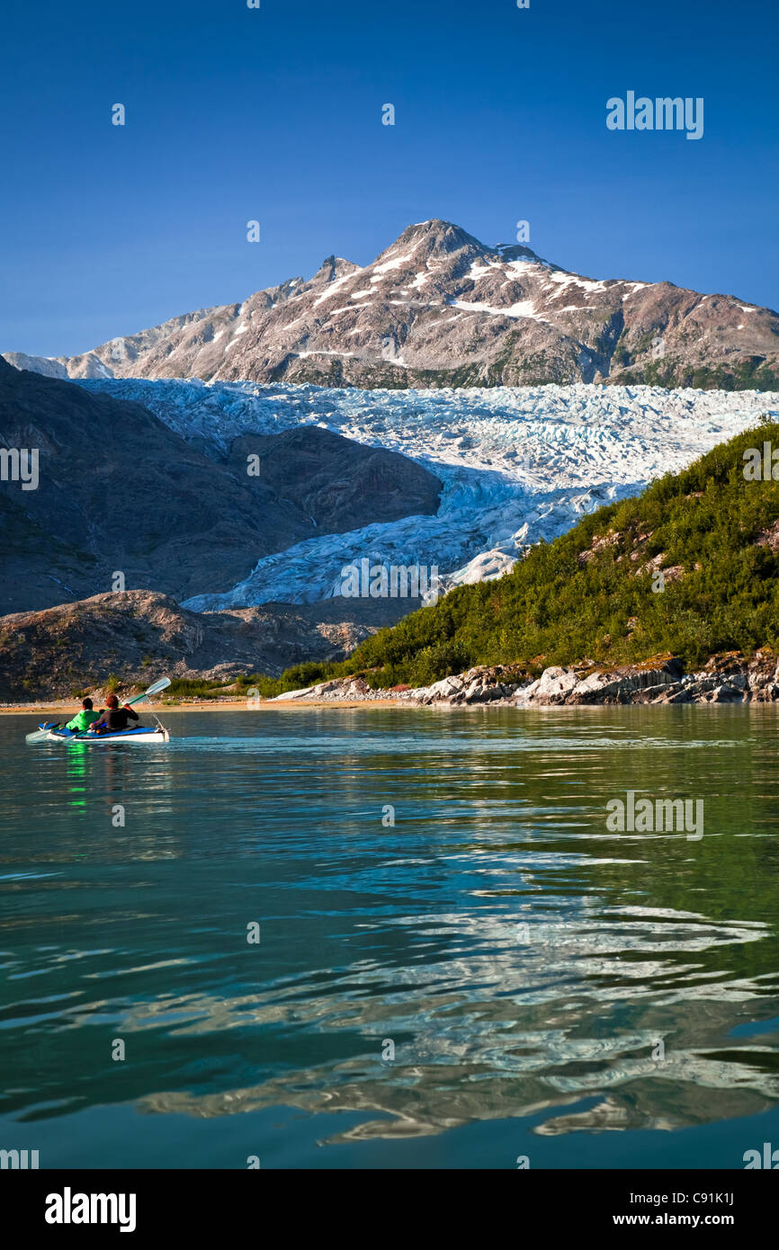 Sea Kayakers paddling to Riggs Glacier in Muir Inlet, Glacier Bay ...