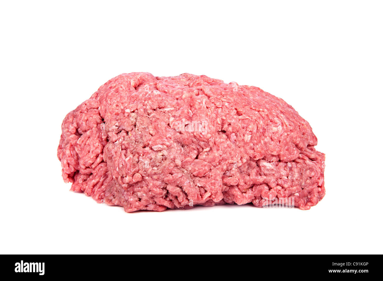 A heap of raw ground beef on a white background Stock Photo - Alamy