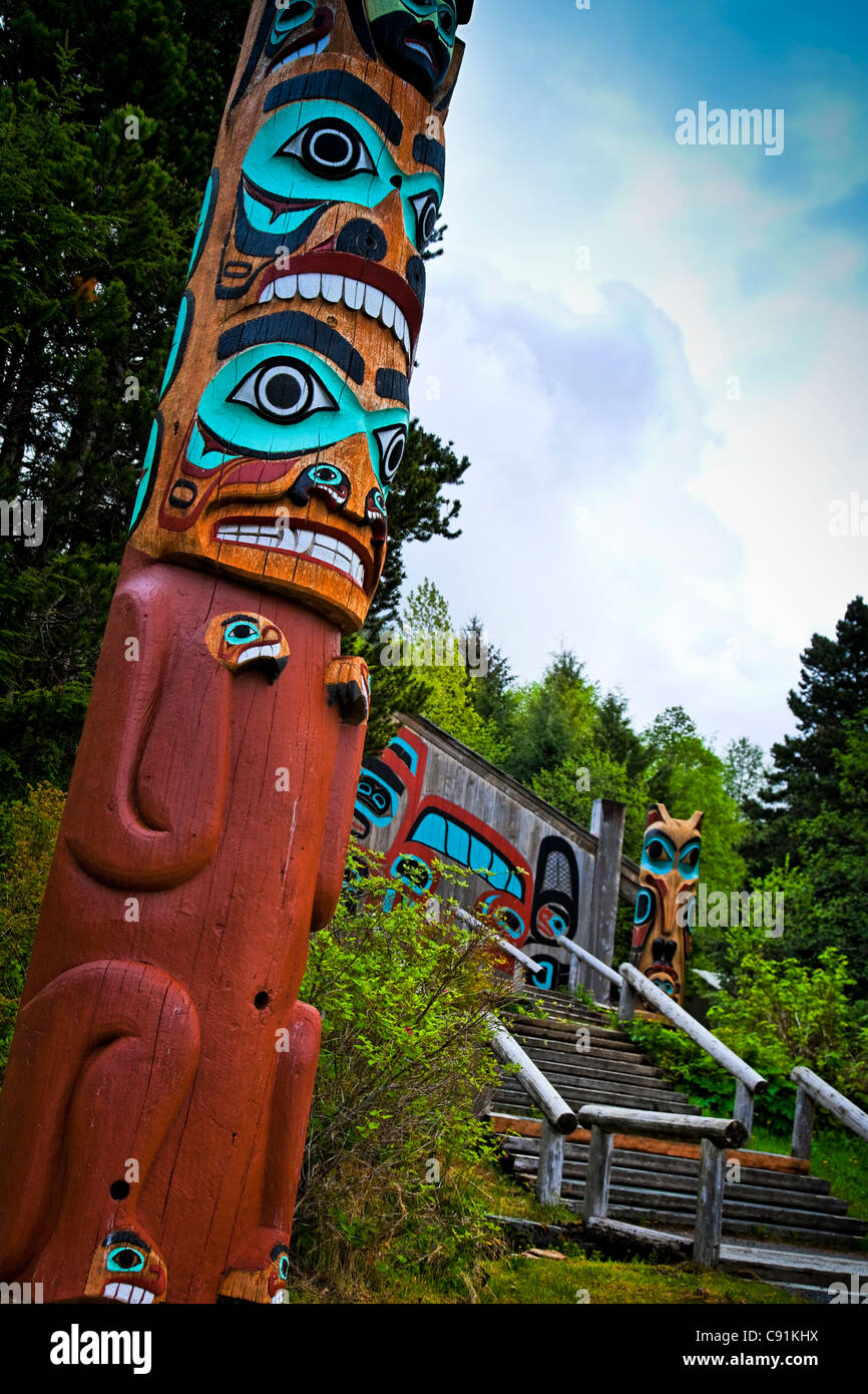 Beaver House at Saxman Totem Park, Ketchikan, Southeast Alaska, Summer ...