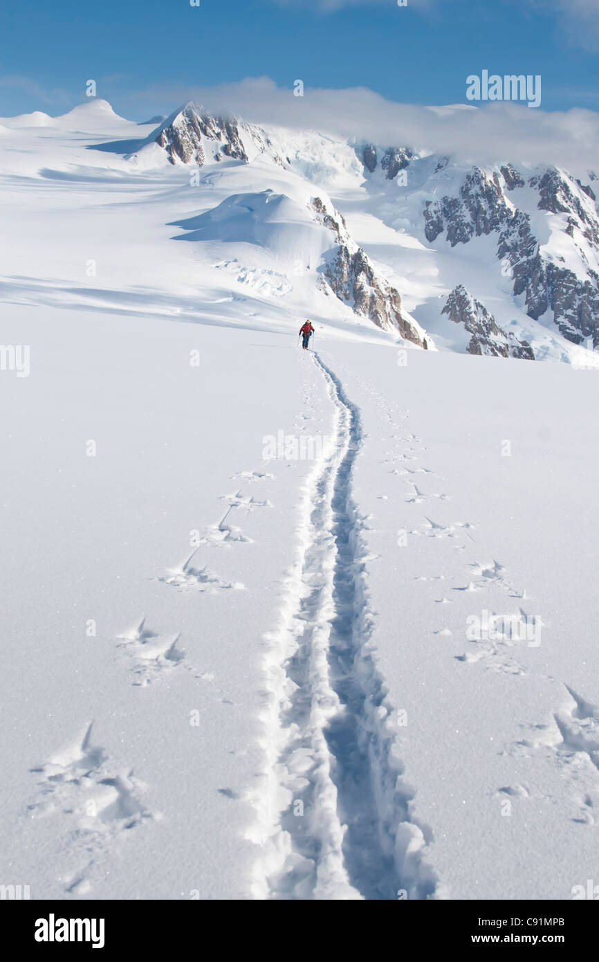 Skier follows mountaineering trail across the Torbert Plateau to climb ...