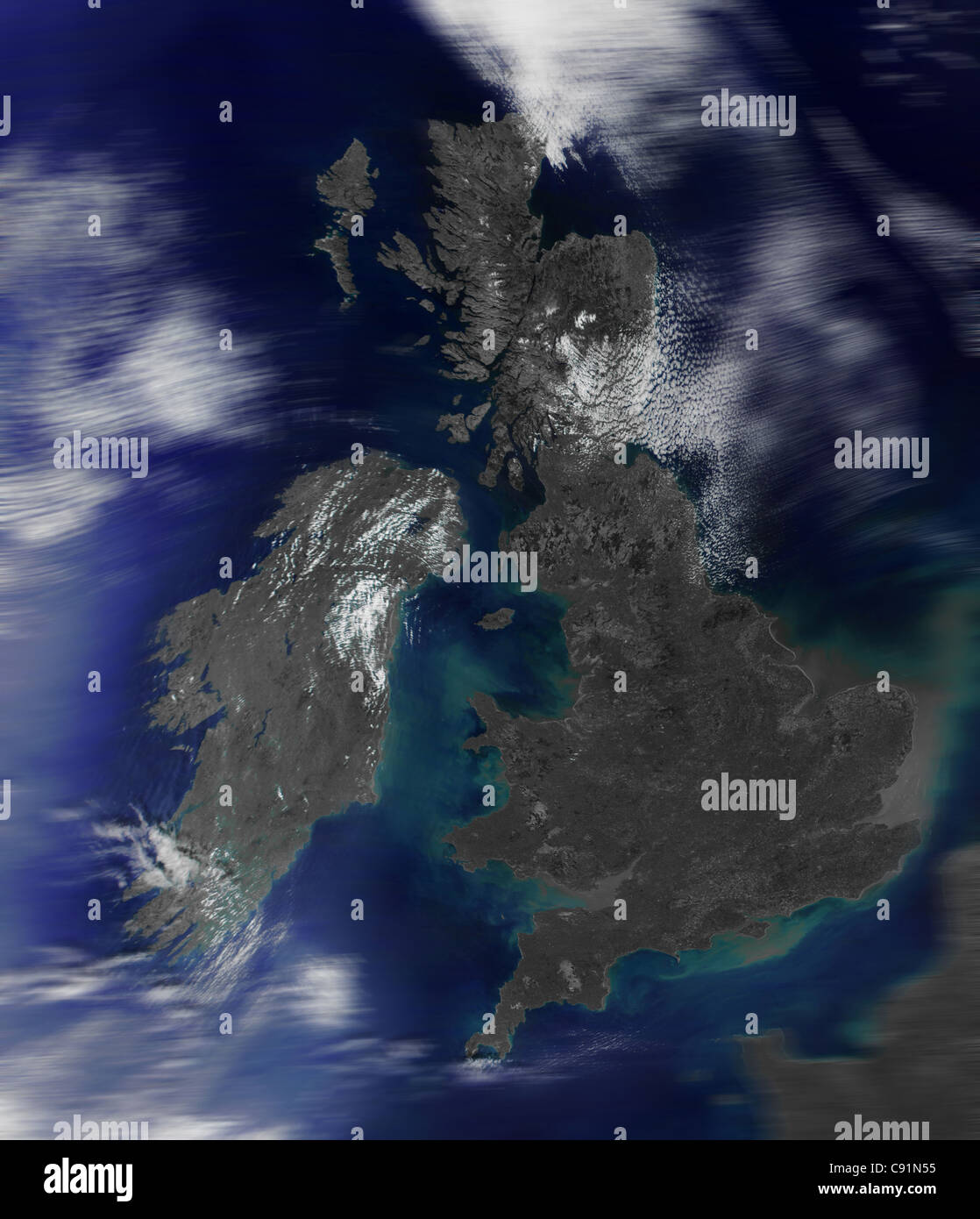 Great britain map satellite hi-res stock photography and images - Alamy