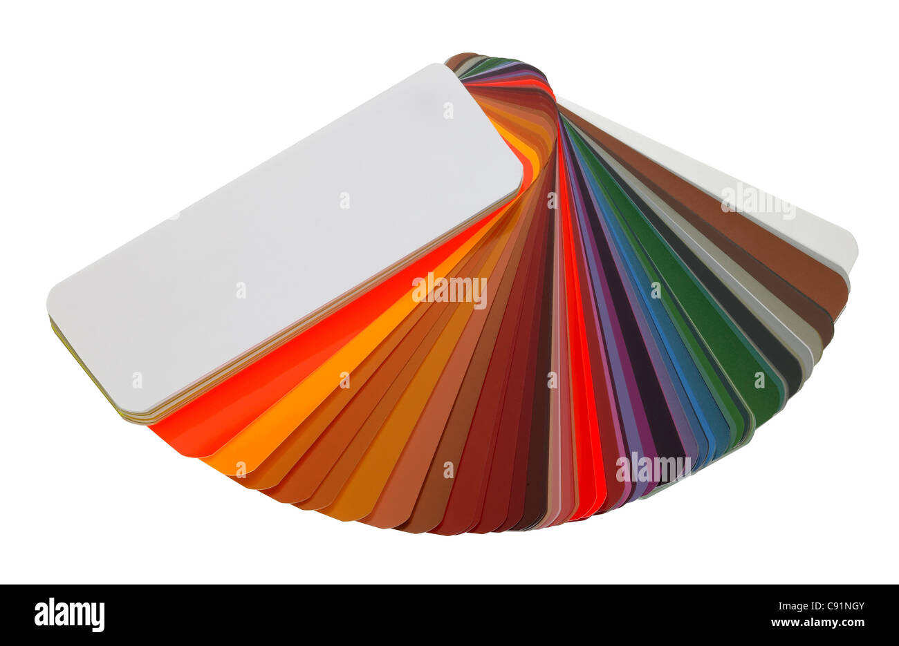 studio photography of a spread color chart isolated with clipping path ...