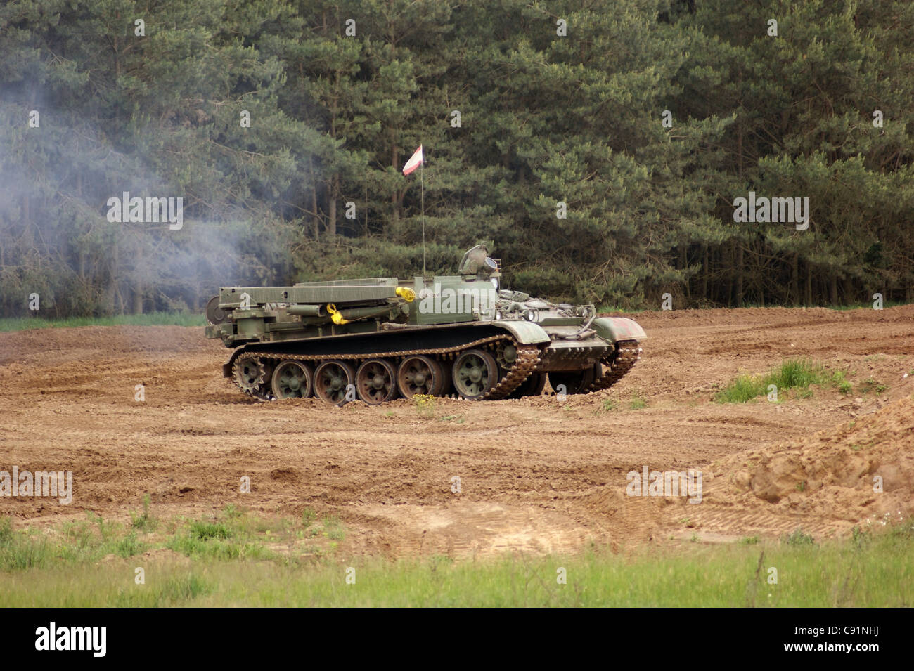 old tank of the "Nationale Volksarmee" in Germany, now used for a ...