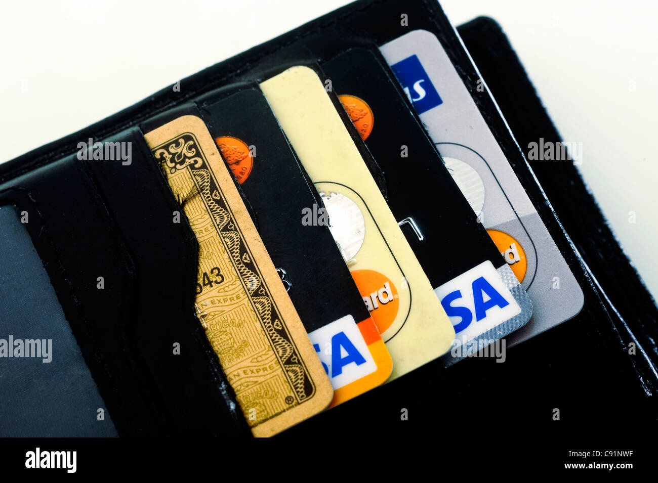 Wallet with credit cards Stock Photo - Alamy
