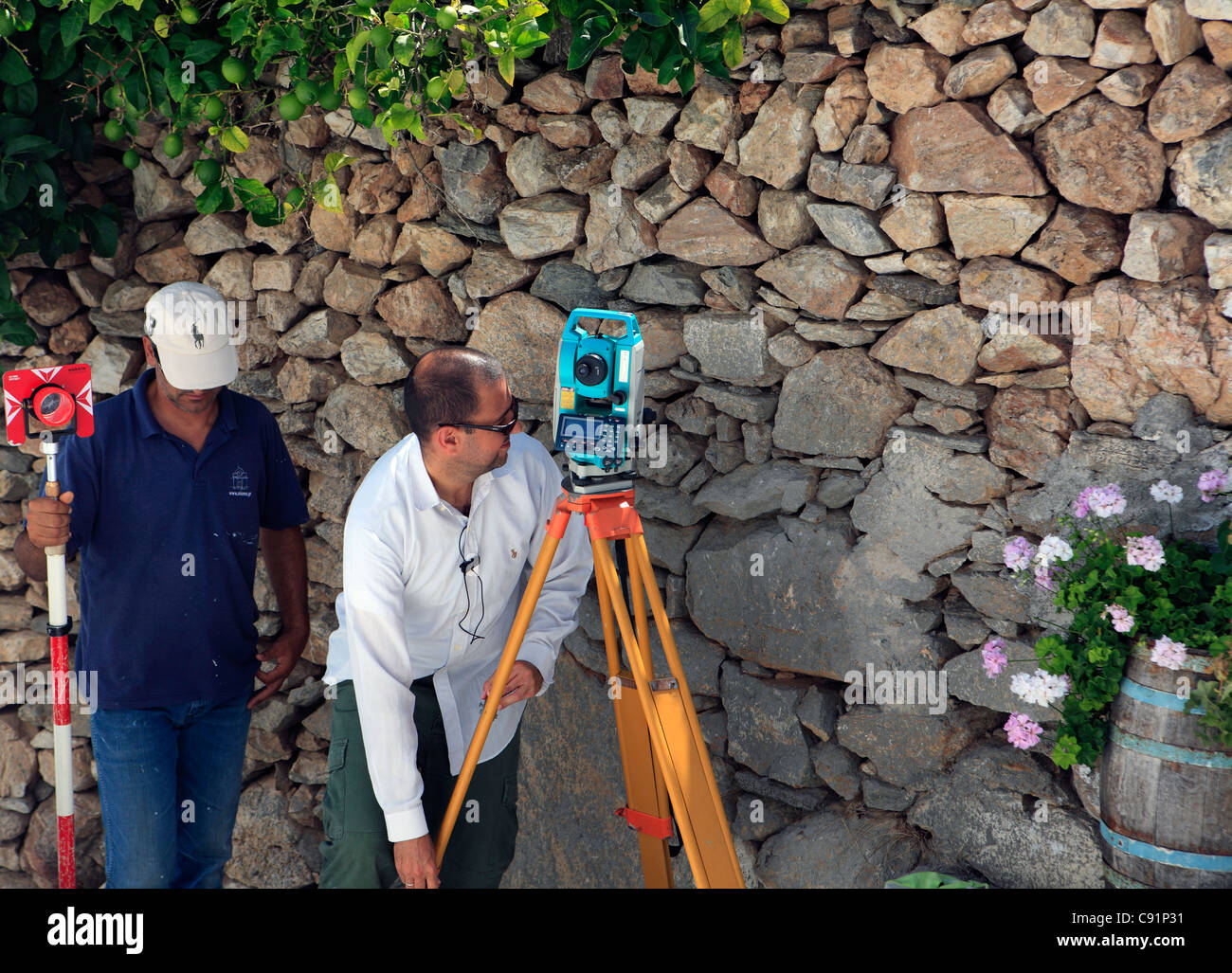 a surveyor at work Stock Photo - Alamy