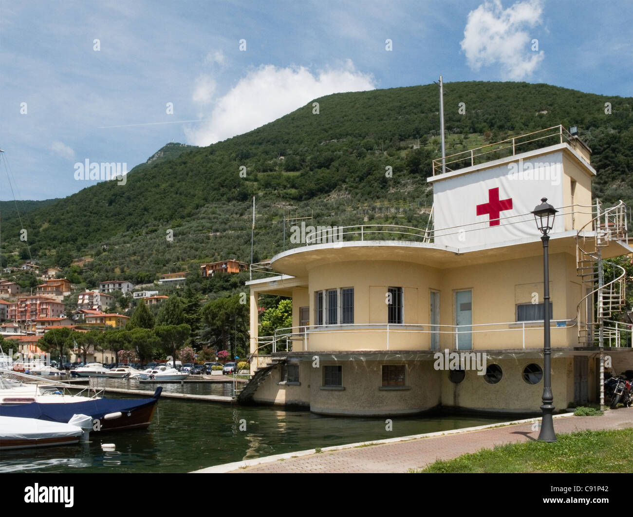 safety station in Predore, Lake Iseo, Italy Stock Photo - Alamy