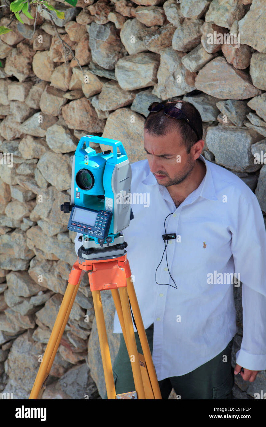 a surveyor at work Stock Photo - Alamy