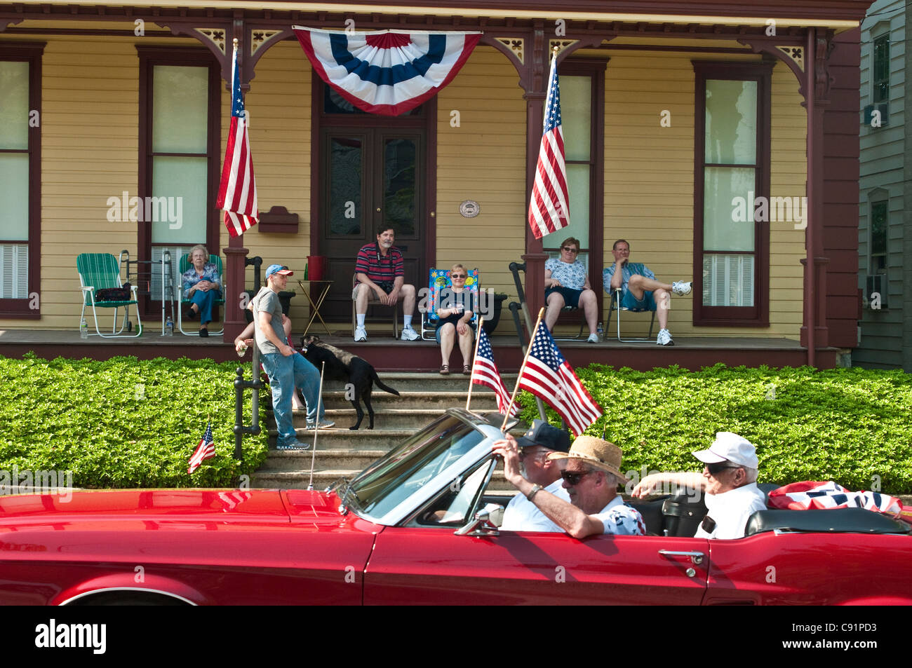 Small town, suburban, patriotic holiday parade celebrations Stock Photo ...
